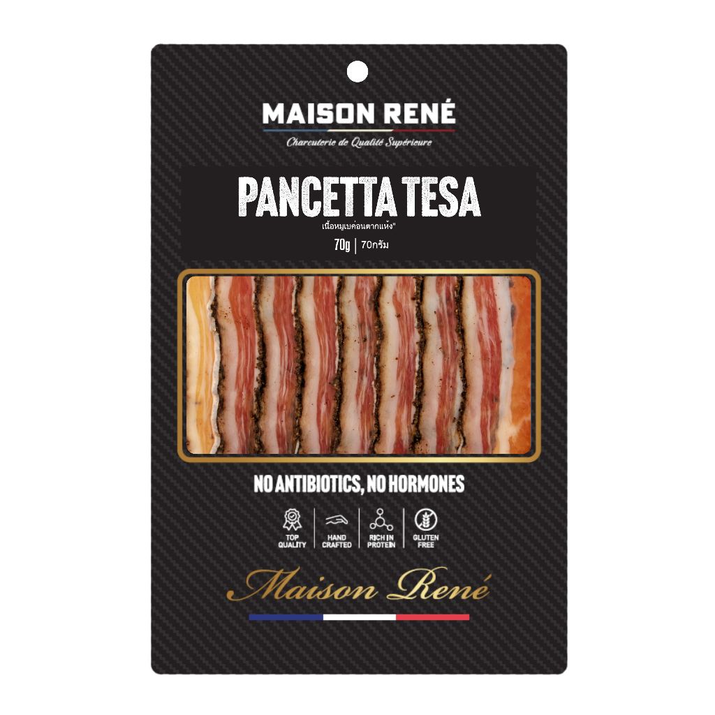 Pancetta tesa cold cut 70g Made from Thai hygenic Pork เนื้อหมูสามชั้น ...