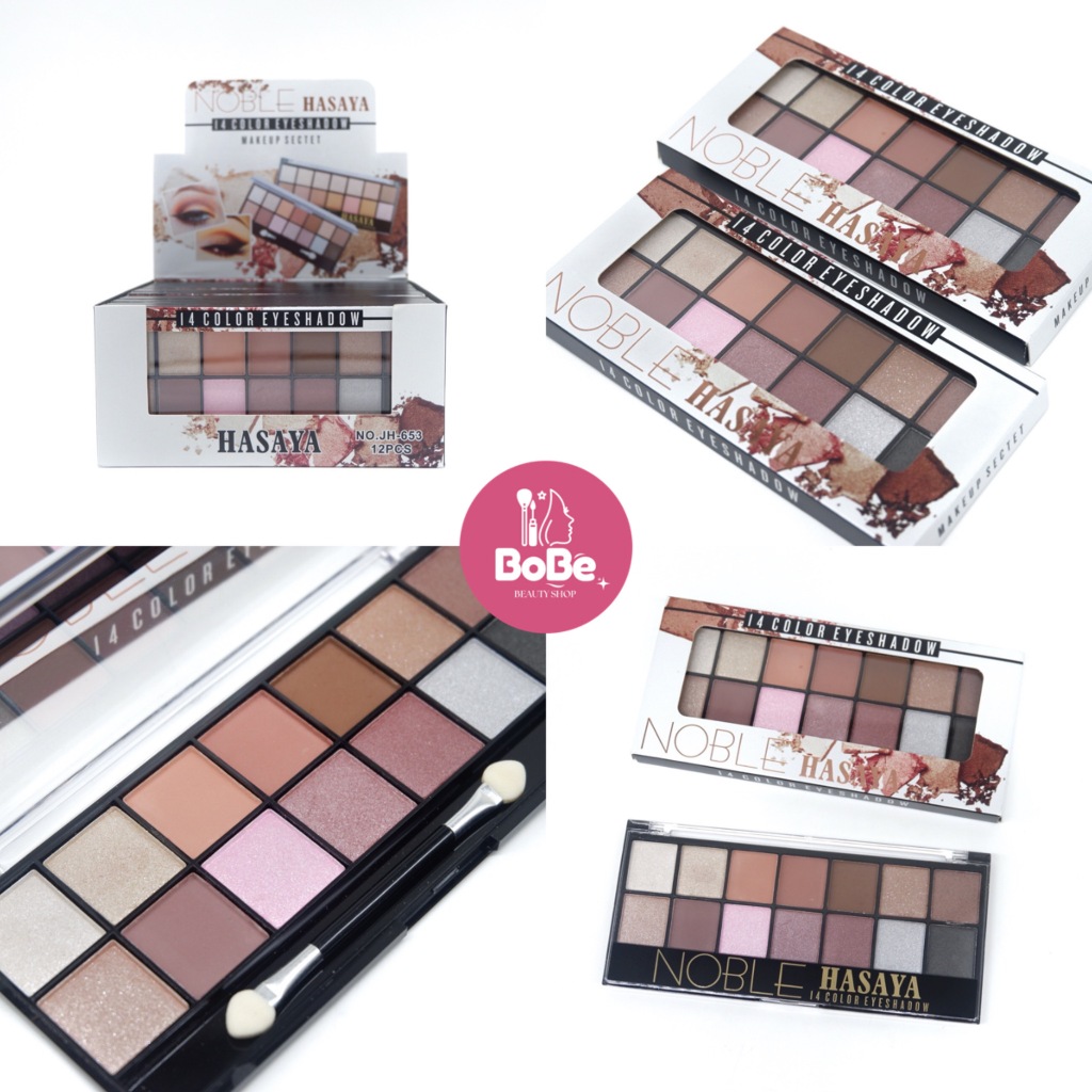 {12พาเลท} HASAYA Noble Color Eyeshadow พาเลทอายแชโดว์ เนื้อชิมเมอร์ ให้ ...