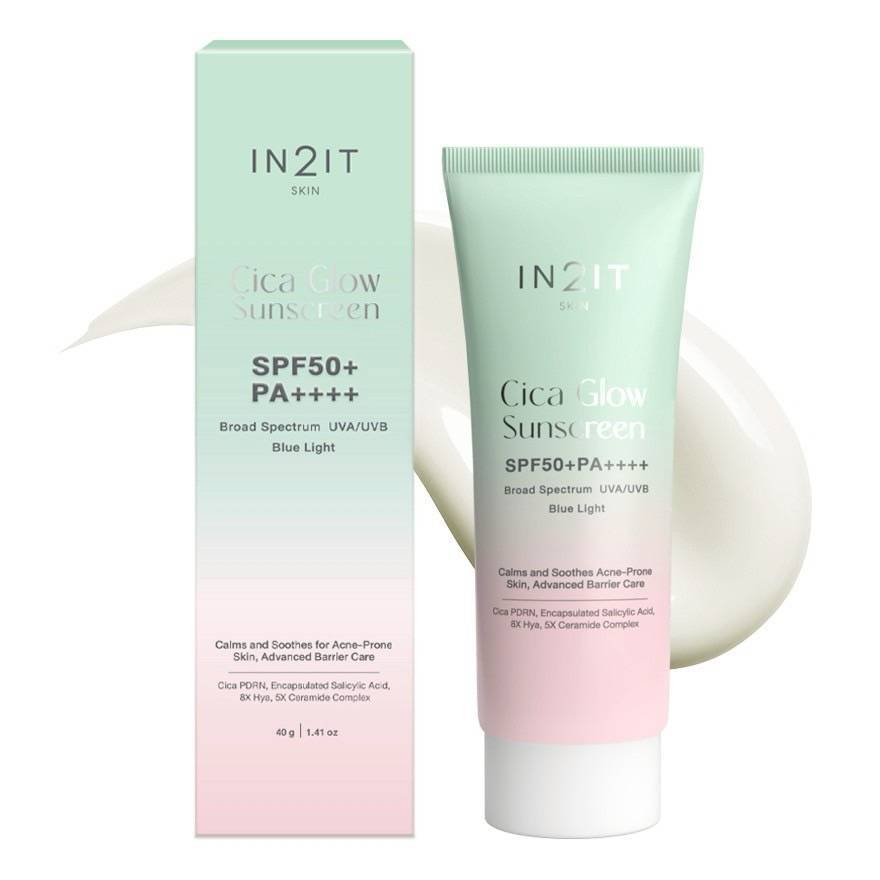 IN2IT Cica Glow Sunscreen SPF50+ PA++++ #CGS กันแดดเนื้อเจลน้ำนม SPF50 ...