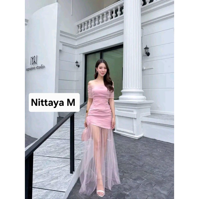 ชุดเดรสงานป้าย Nittaya(นิตยา) มือหนึ่งป้ายห้อยไซร์M | Shopee Thailand