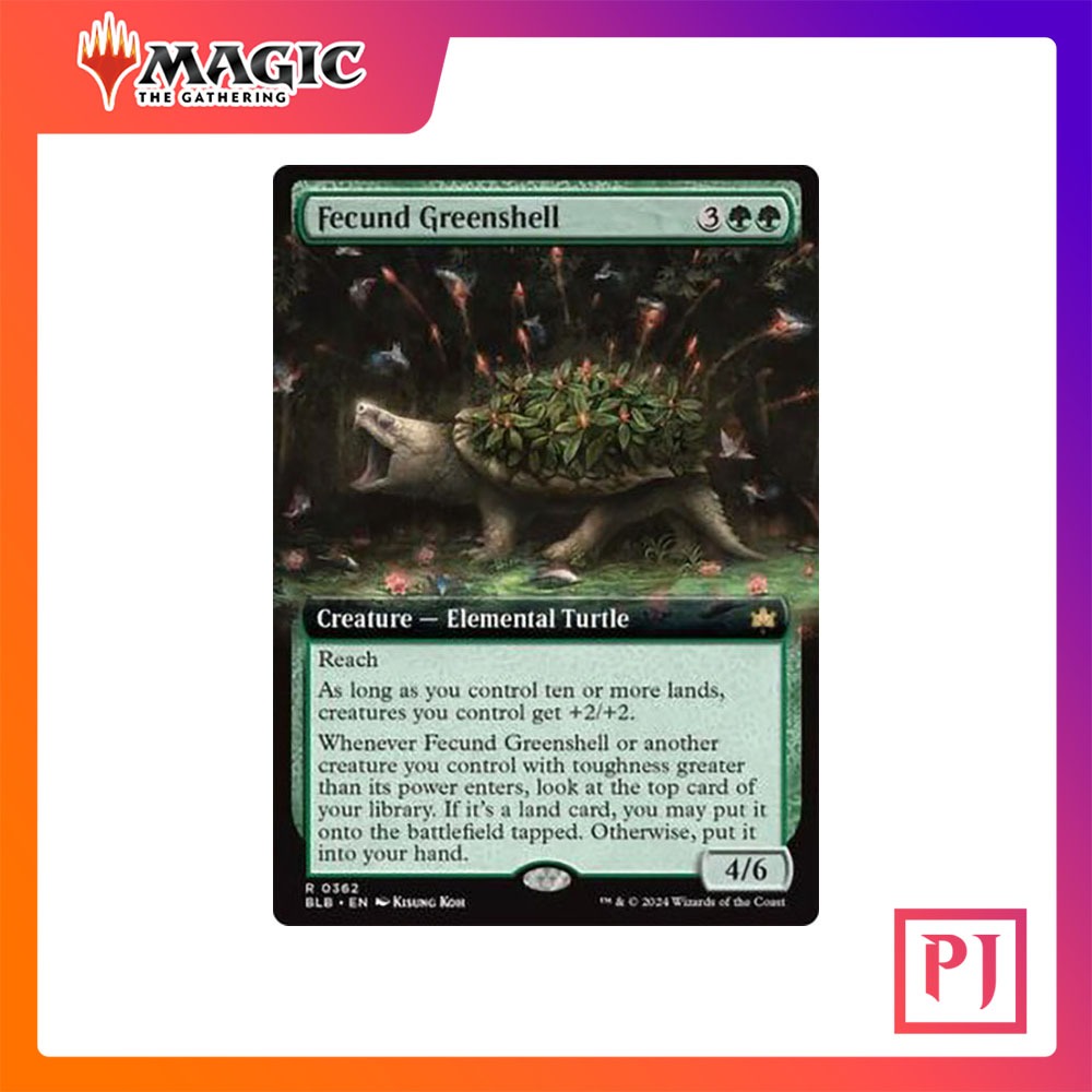 [MTG] Fecund Greenshell (Extended Art) [BLB] [GREEN] [RARE] [NORMAL] [ENG] (การ์ดเมจิค / Magic ...