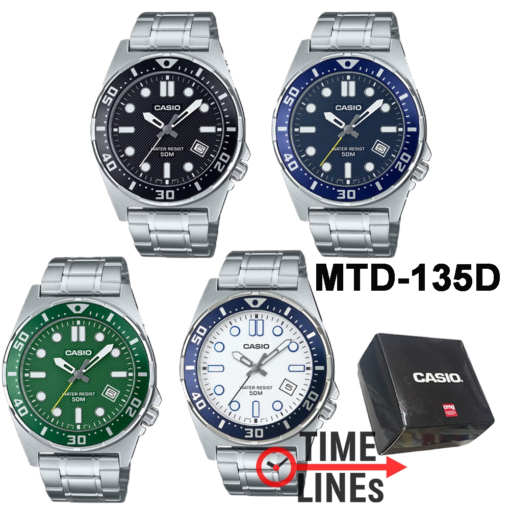 !!ประกัน1ปีและกล่อง CMG!! CASIO รุ่น MTD-135D นาฬิกาผู้ชาย กันน้ำ 50 เมตร MTD MTD135 MTD-135 ...