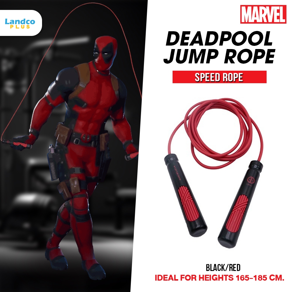 MARVEL มาร์เวล เชือกกระโดด สำหรับออกกำลังกาย Jump Rope DEADPOOL RD/BK ...