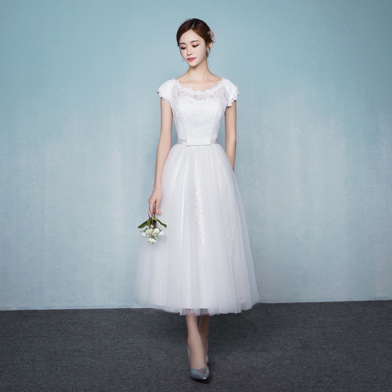 พร้อมส่งจากไทย E102-P ชุดแต่งงาน ชุดเจ้าสาว ชุดถ่ายพรีเวดดิ้ง ชุดafter party ชุดงานหมั้น เดรสยาว ...