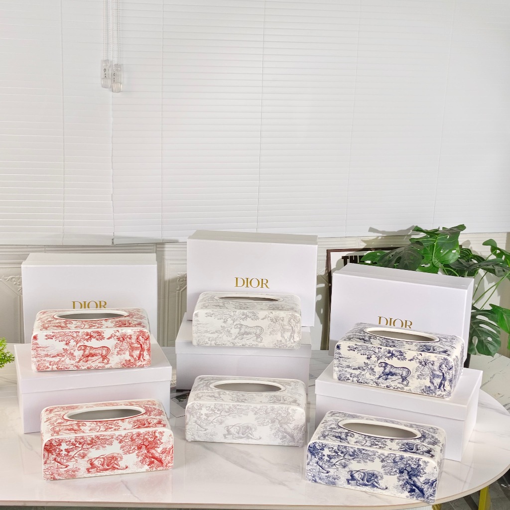 DIOR Ruyi Tiger Series Ceramic Tissue Box Premium Bone Porcelain Tissue ...
