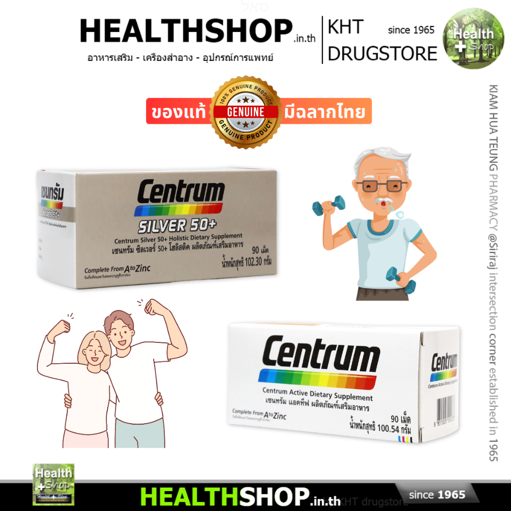 CENTRUM วิตามิน และ เกลือแร่ รวม ที่จำเป็น พร้อม Beta-Carotene และ ...
