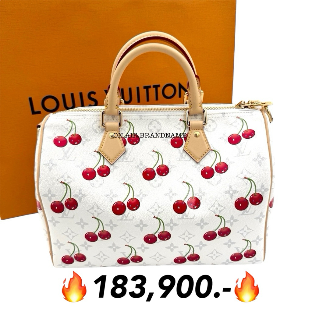 New LV x TM Speedy Soft Ban 30 คอลลิมิเต็ด เชอร์รี่ cherry | Shopee ...