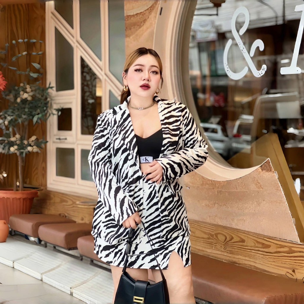 Plus size เซ็ท2ชิ้น เสื้อสูทเบลเซอร์แขนยาว+กระโปรง ทันเทรนด์สุดๆ เซ็ทเบเซอร์ M81 | Shopee Thailand