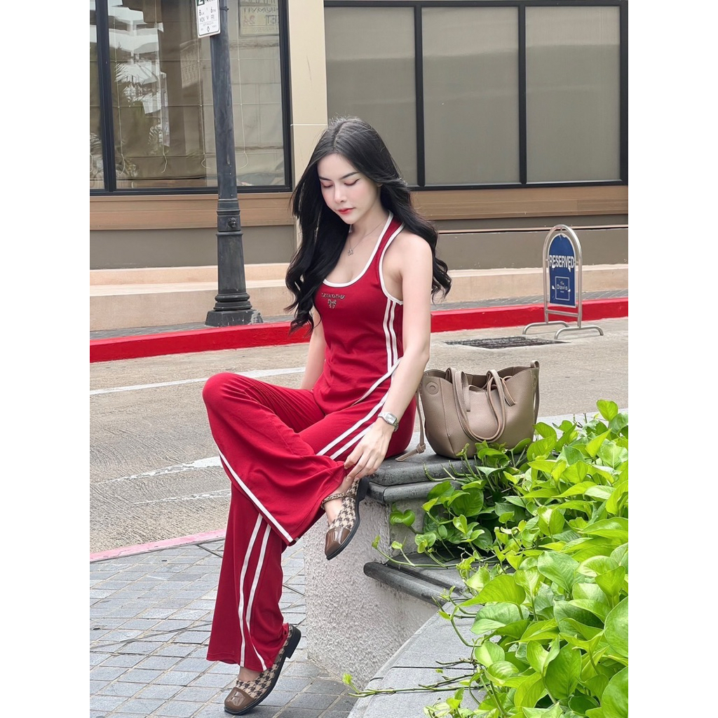 S342 เซท2 ชิ้น เสื้อกล้าม แต่งอกน้องธัญ มาคู่กางเกงตัวปัง ตัวดังค่า ผ้า ...