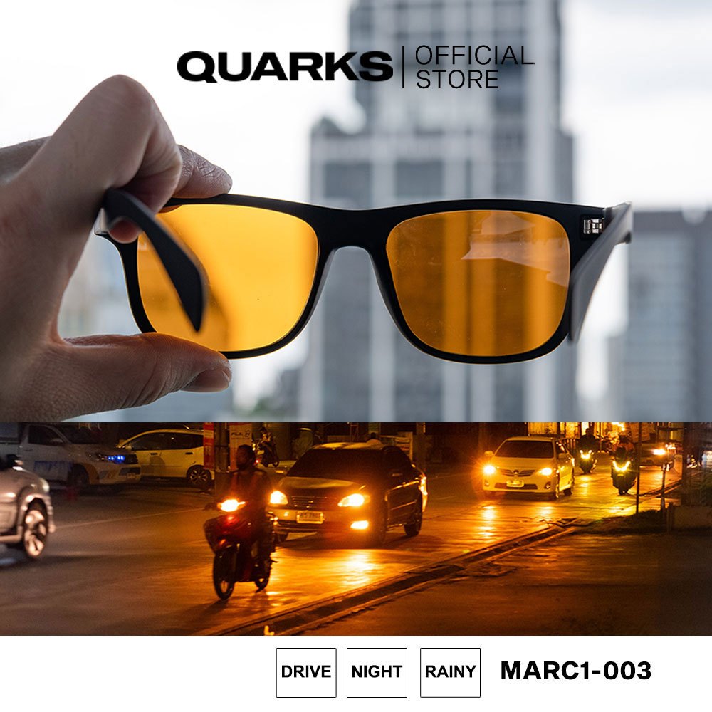 QUARKS MARC1-003 แว่นตัดแสงไฟรถ เพิ่มความคมชัดในที่แสงน้อยหรือฝนพรำ ขับ ...