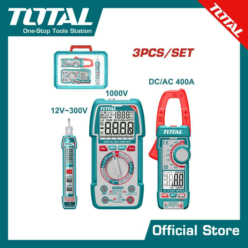 TOTAL COMBO SET ชุดที่ 81 รุ่น TOS24067ชุดเครื่องมือวัดไฟฟ้า 3ชิ้น แคลม ...