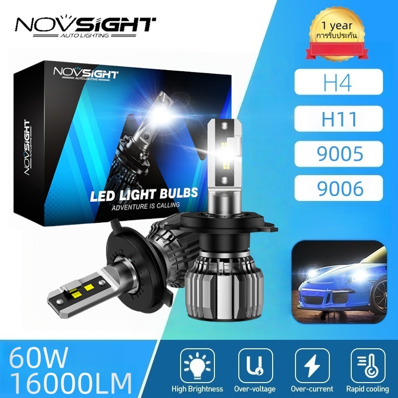 Novsight N71 ไฟหน้ารถยนต์ LED H4 H7 H11 9005 HB3 9006 HB4 1:1 60W 6500K ...