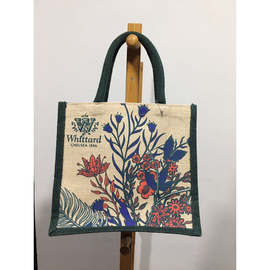 B4 ของใหม่ ไม่มีแพ็ค กระเป๋ากระสอบ Whittard Jute Bag ไซส์กลาง 24 x 27 x ...