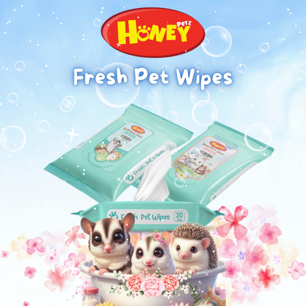 ทิชชู่เปียก ทำความสะอาด สำหรับสัตว์เลี้ยง FRESH WIPES by HONEY PETZ ...