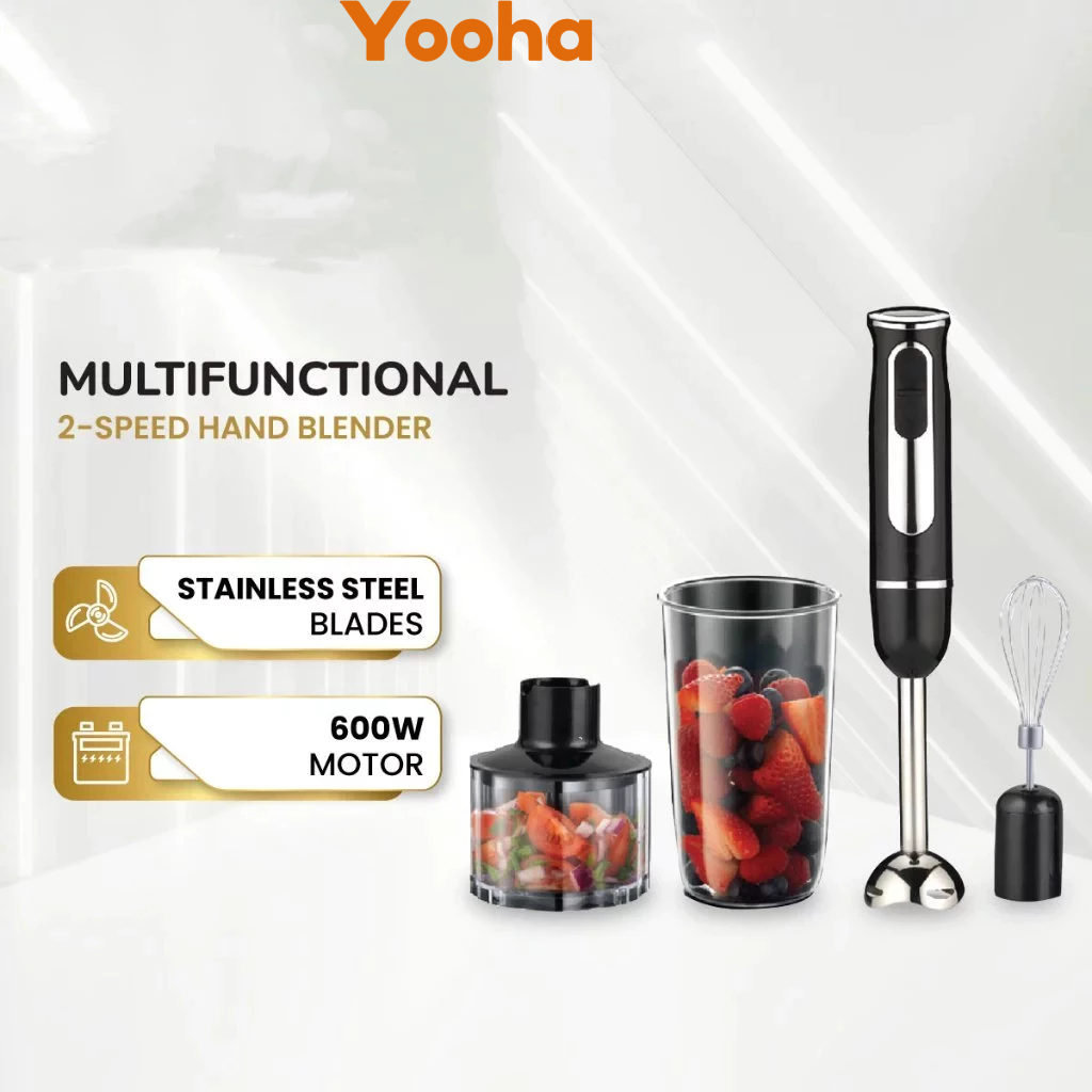 Yooha เครื่องปั่นมือถือ อเนกประสงค์ Hand Blender 4-in-1 450W เครื่องปั่นมือ เครื่องปั่นอาหาร ...