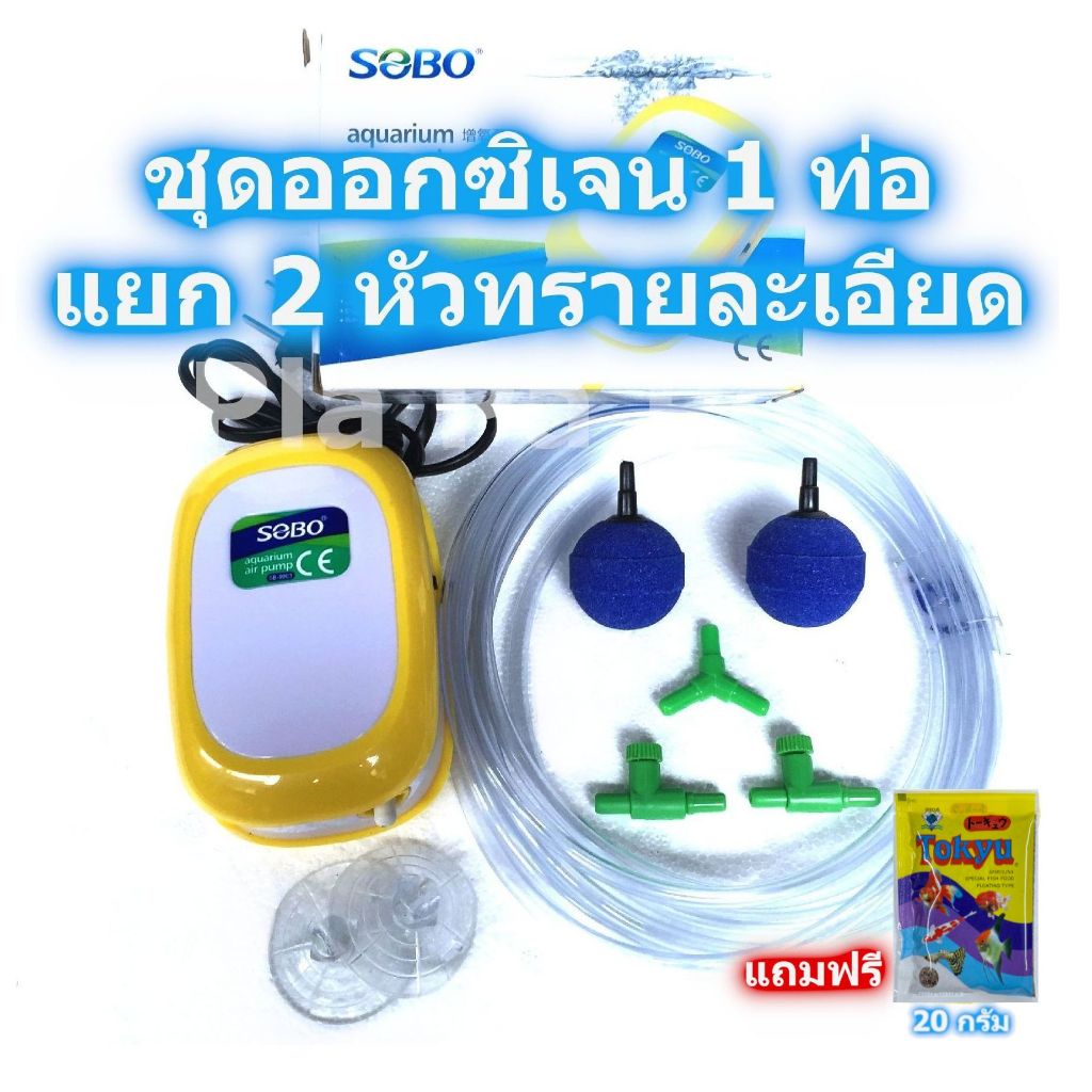 ปั๊มออกซิเจน SOBO SB-9903 1 ท่อแยก 2 หัวทรายละเอียด ครบชุด เลี้ยงปลา ...