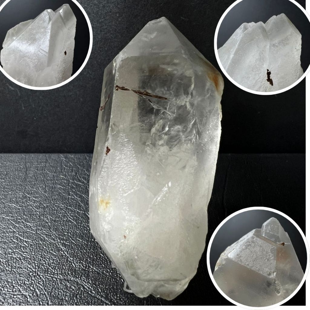 (196กรัม)ควอตซ์ใส 2 ปลาย มี Extra Terrestial Master Quartz ก้อนดิบจาก ...
