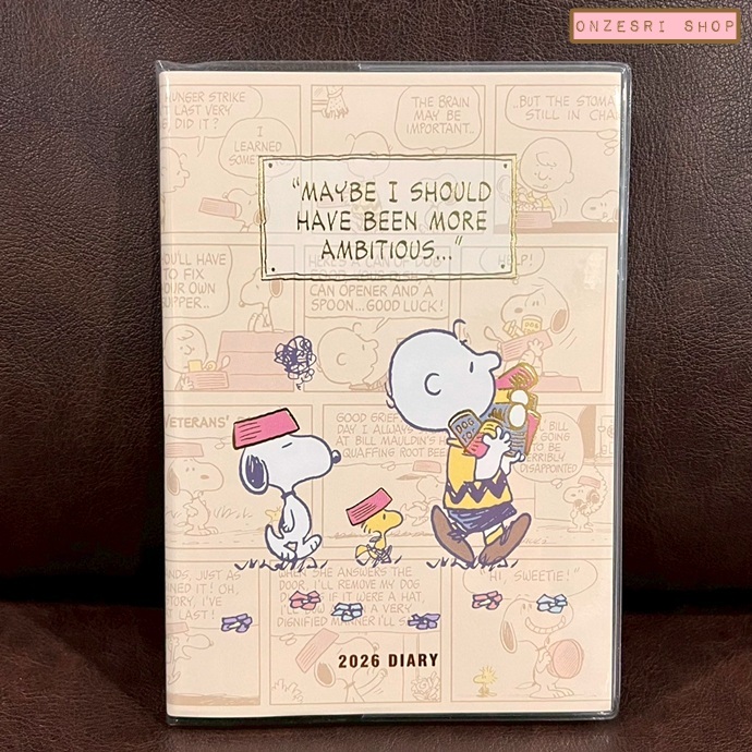 สมุด 2026 Schedule Book เล่มหนา B6 ลาย Snoopy Comic Design สีครีม ขนาด 13.5 x 18.8 x 1.1 ซม. ...
