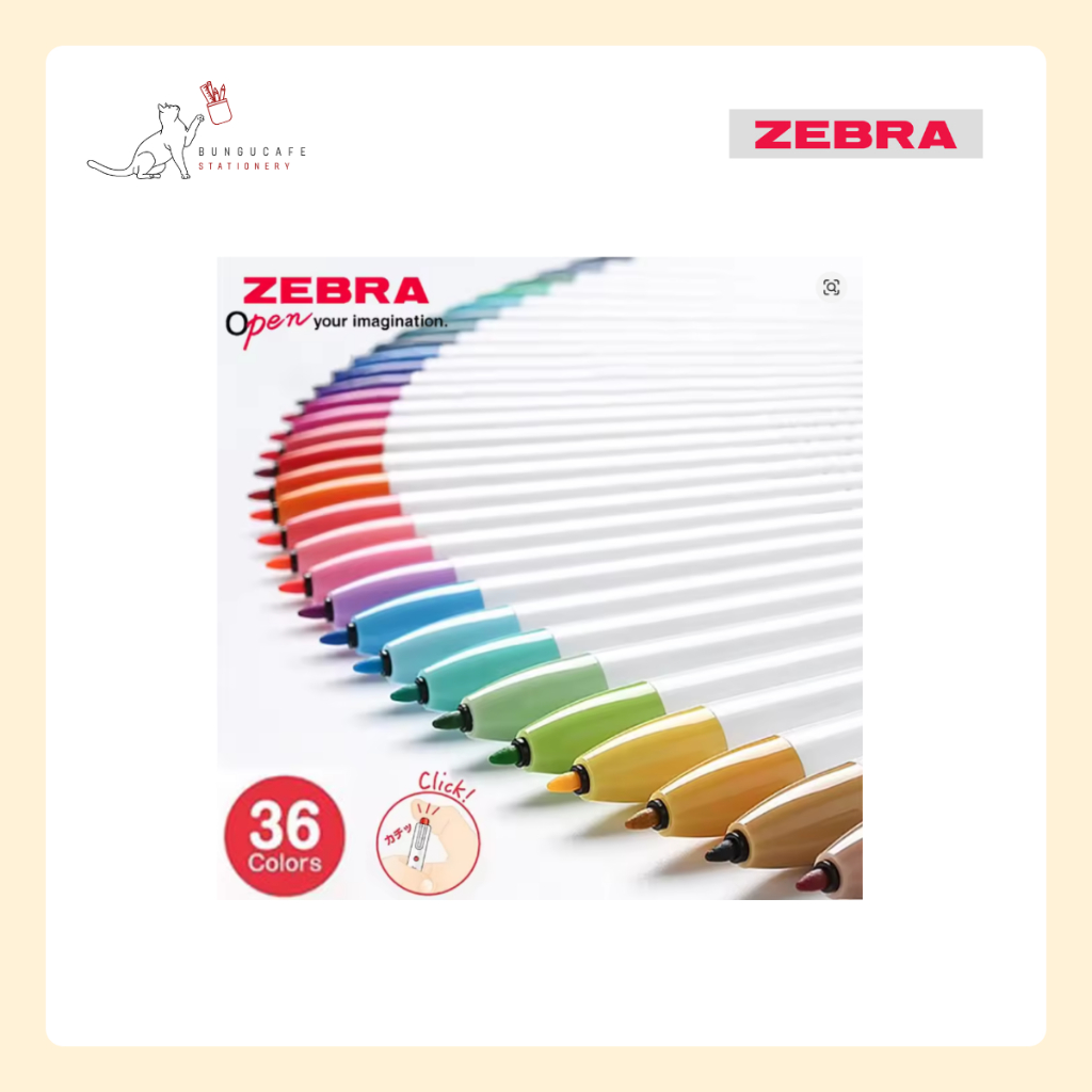 ZEBRA Clickart 36 color // ปากกาเมจิก มาร์คเกอร์ สีสันสดใส 36 สี // ปาก ...