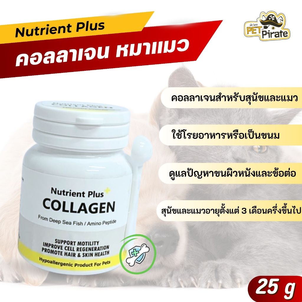 Nutrient Plus นูเทรียนพลัส อาหารเสริม คอลลาเจนสำหรับสุนัขและแมว ดูแล ...
