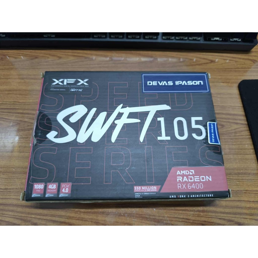 การ์ดจอมือ ️XFX SPEEDSTER SWFT105 RADEON RX 6400 Gaming Graphics Card ...