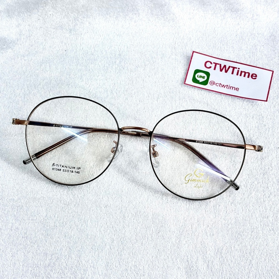 Gimmick กรอบแว่นสายตา รุ่น 81346 C1 Rose Gold/Brown Rim [B Titanium IP ...