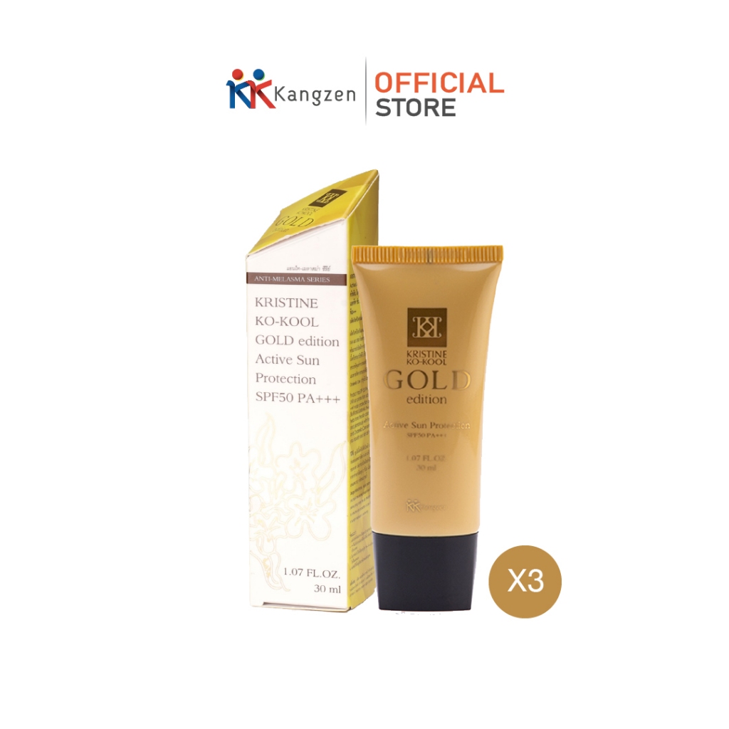(แพ็ค 3) ครีมกันแดด ผสมทองคำ Kangzen Kristine Ko-Kool Gold Edition ...