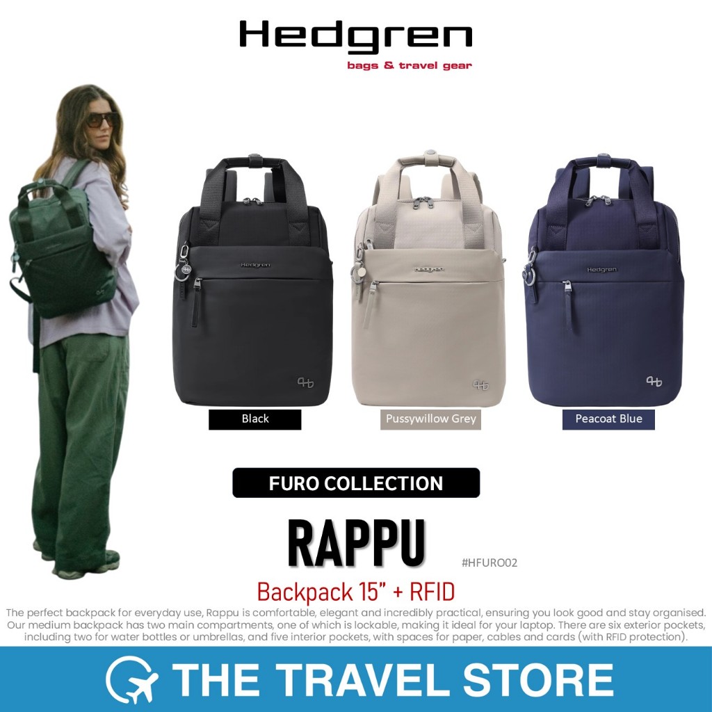 Hedgren RAPPU Backpack 15” + RFID (HFURO02) กระเป๋าเป้ สะพายหลัง ...