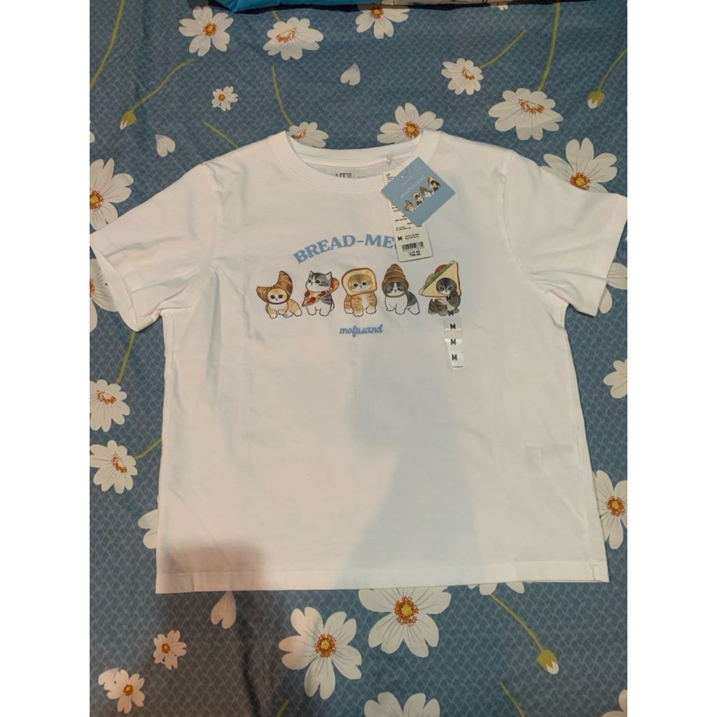 ของใหม่ป้ายห้อย เสื้อ เสื้อยืด uniqlo mofusand bread-meow size M 100% ...