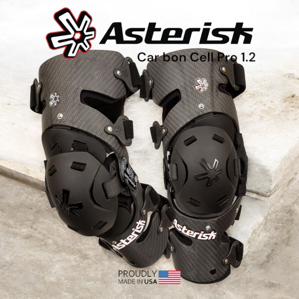 การ์ดเข่าสำหรับขับขี่วิบาก โมโตครอส ASTERISK CARBON CELL 1.2 PRO-PAIR ...