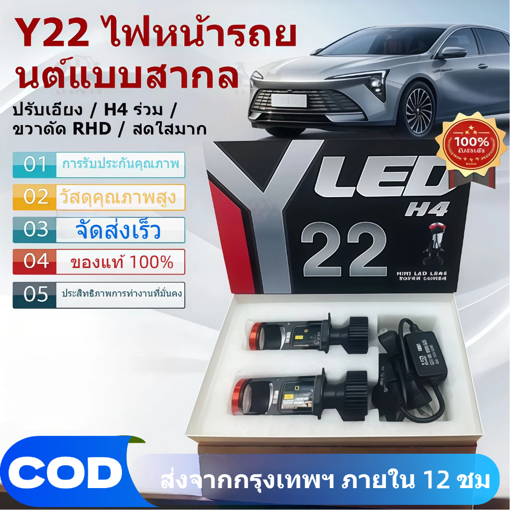 ไฟหน้า Y24 Y22 Y8 โฉมปี 2025 ของแท้ปรับเอียงคัตออฟได้ สเปคดีกว่า Y15H ...
