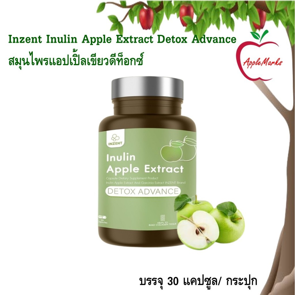 Inzent Inulin Apple Extract Detox Advance สมุนไพรแอปเปิ้ลเขียวดีท็อกซ์ ...