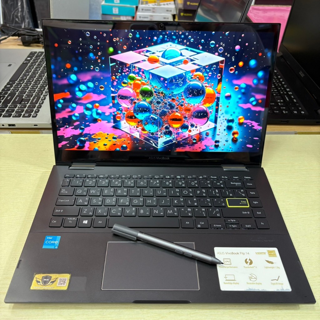 ASUS VIVOBOOOK FLIP 14 TP470EA-EC301WS สภาพเครื่อง 85% ติดฟิล์มกันรอย ...