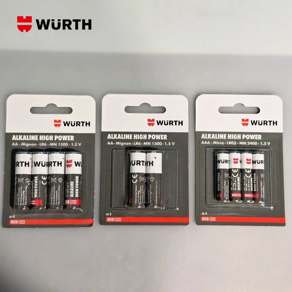 Wurth Alkaline Battery 1.5V ขนาด AA/AAA LR03 ถ่านอัลคาไลน์ 1.5V [มีให้ ...