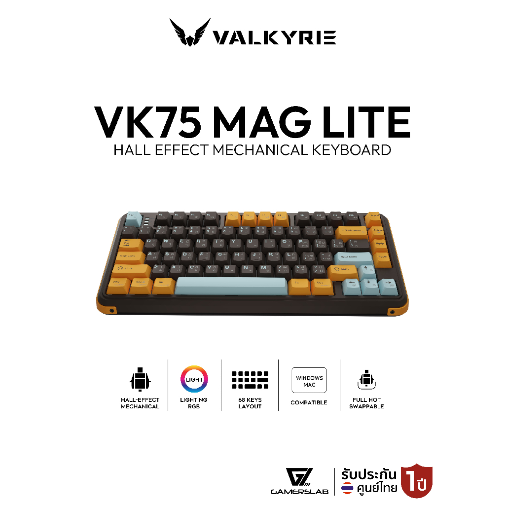 คีย์บอร์ดเกมมิ่ง Valkyrie VK75 MAG Lite Hall Effect Magnetic Switch ...