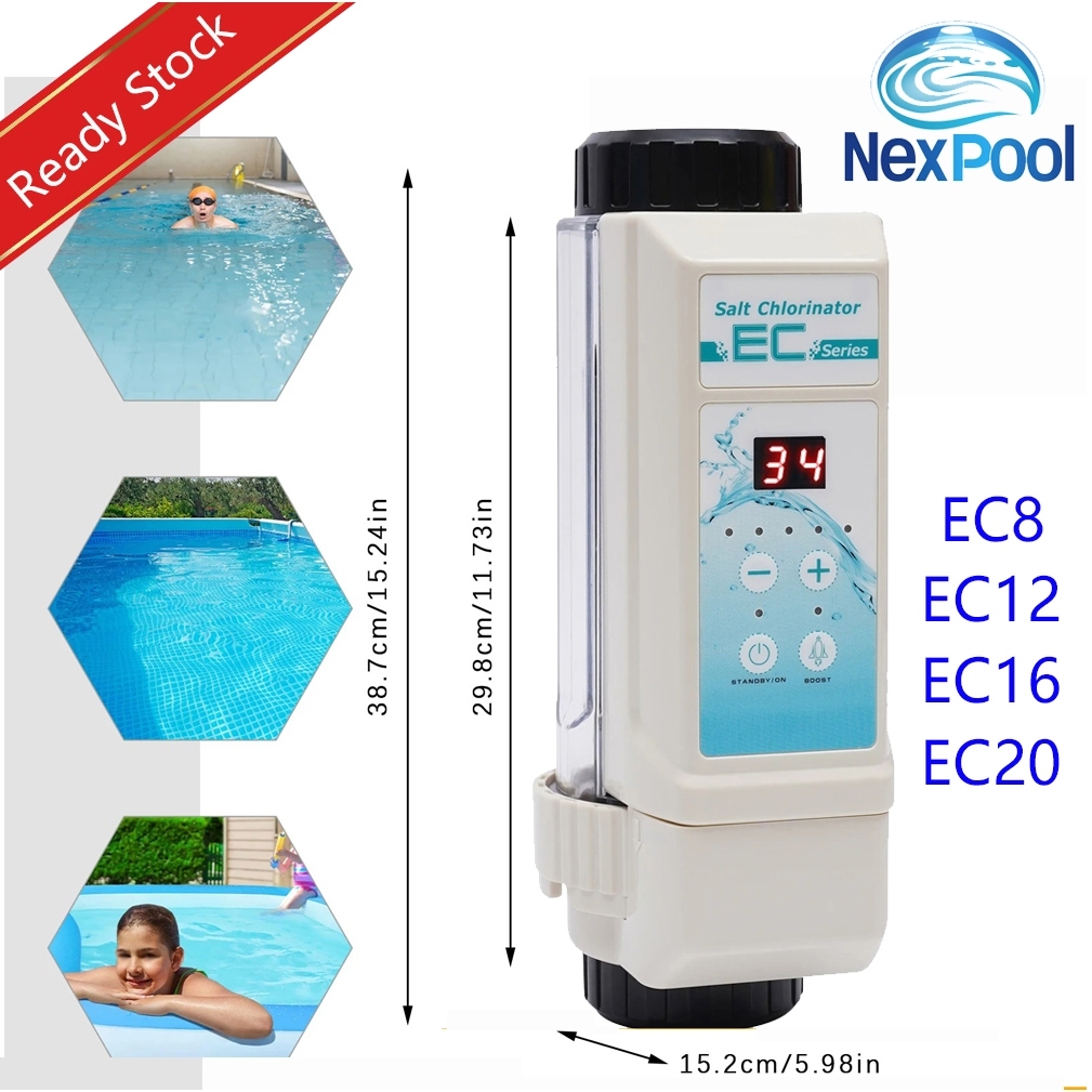 NexPool EC8/EC12/EC16/EC20 Saltwater Salt Chlorine Generator Swimming ...