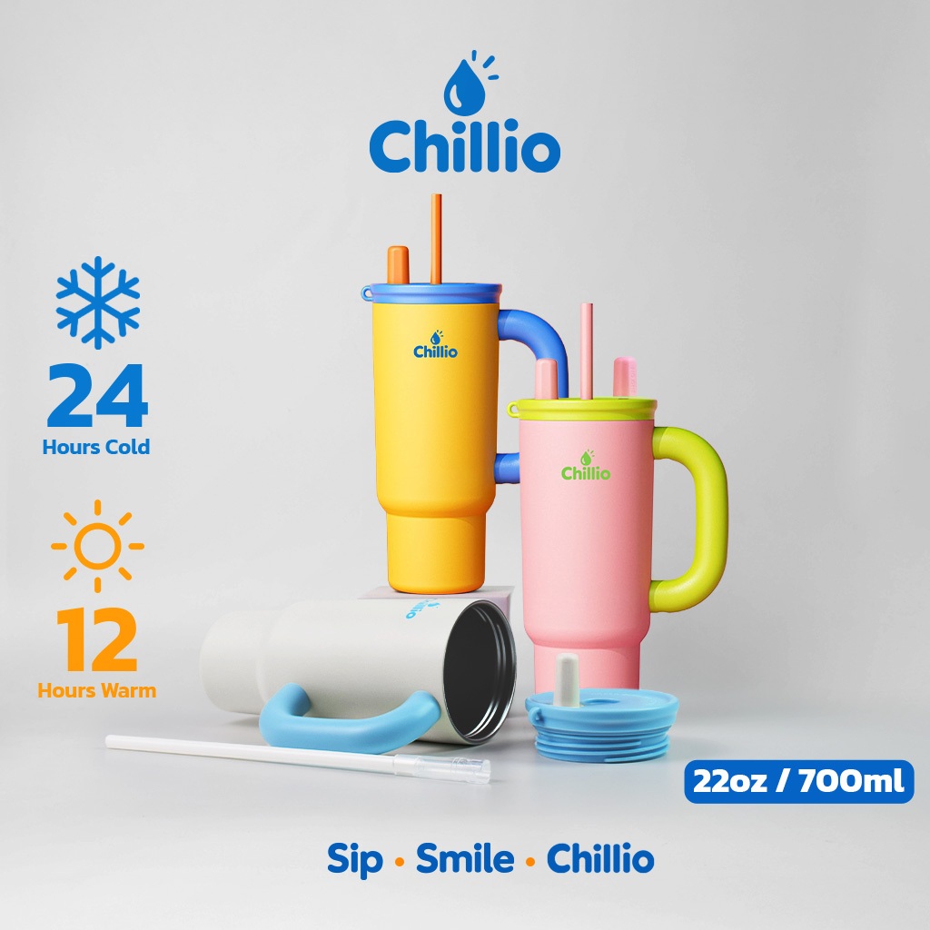 Chillio แก้วเก็บอุณหภูมิ ความจุ 700ml stainless steel 316L เก็บความเย็น ...
