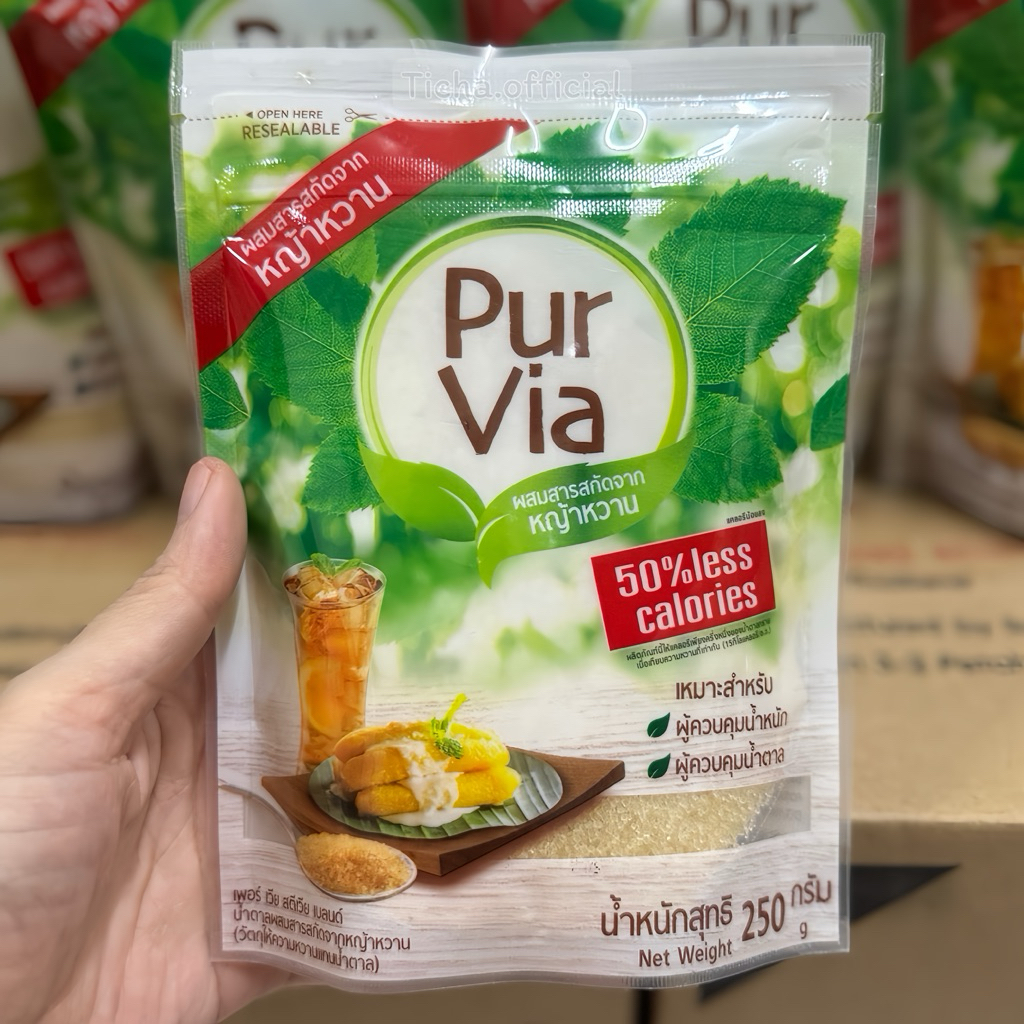 (พร้อมส่ง💓) Pur Via Sugar Stevia Blend เพอร์ เวีย น้ำตาลผสมสารสกัดจาก ...
