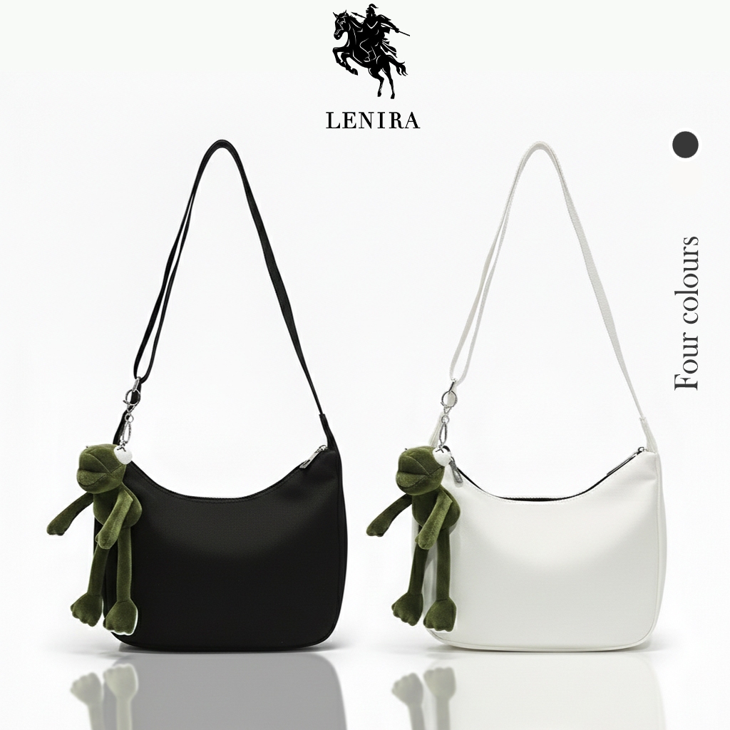 Lenira(B1746) กระเป๋าผ้าสะพายข้างมีซิปผ้าแคนวาส | Shopee Thailand