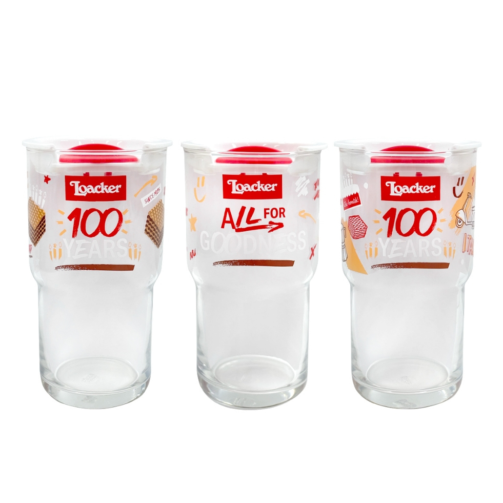(GWP) สินค้าสมนาคุณ งดจำหน่าย แก้วพร้อมฝาปิด Loacker 100 Years | Shopee ...