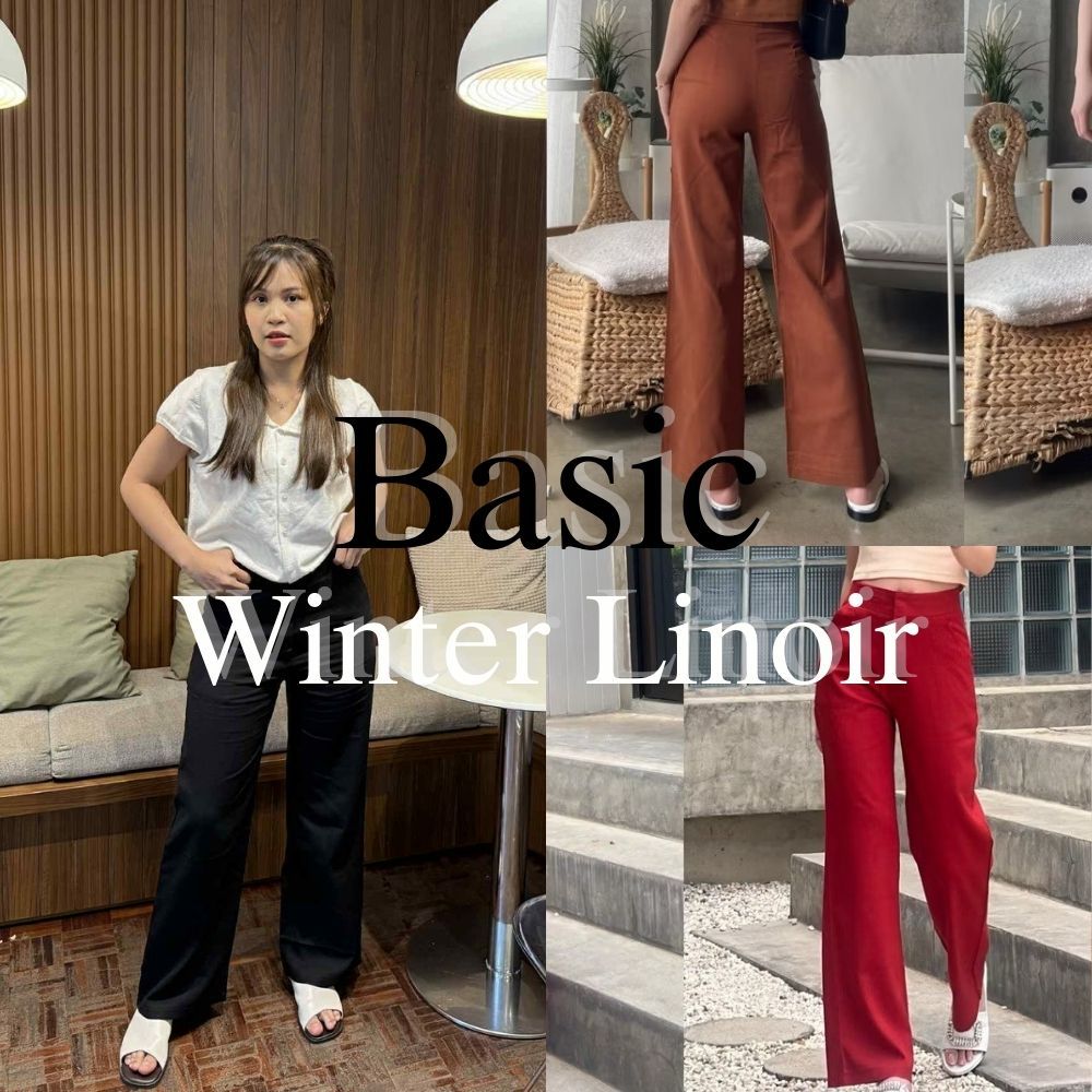 [Cozy Fluffy] Basic Pant / Winter Linoir 101 กางเกงขายาวทรงกระบอกผ้า ...