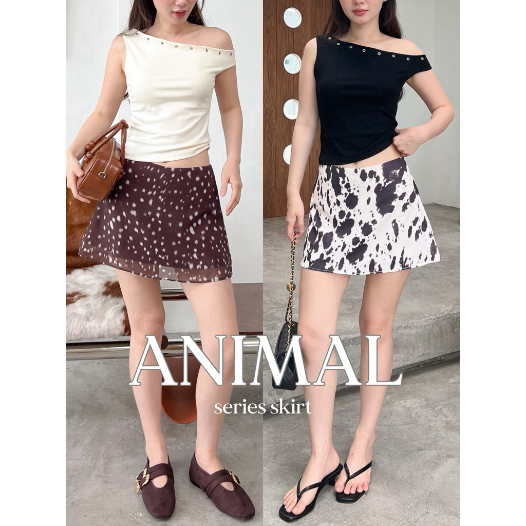 [เก็บโค้ดTrendy ลด25%] SHOP.POPO-Animal Series Skirt กระโปรงสั้นลาย ...