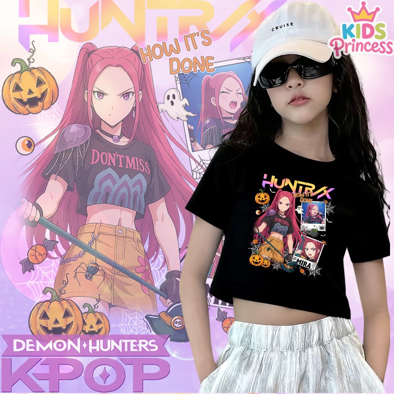 COD(จัดส่งตลอด 24 ชั่วโมง) Kpop Demon Hunters Halloween เด็กหญิงแขนสั้น ...