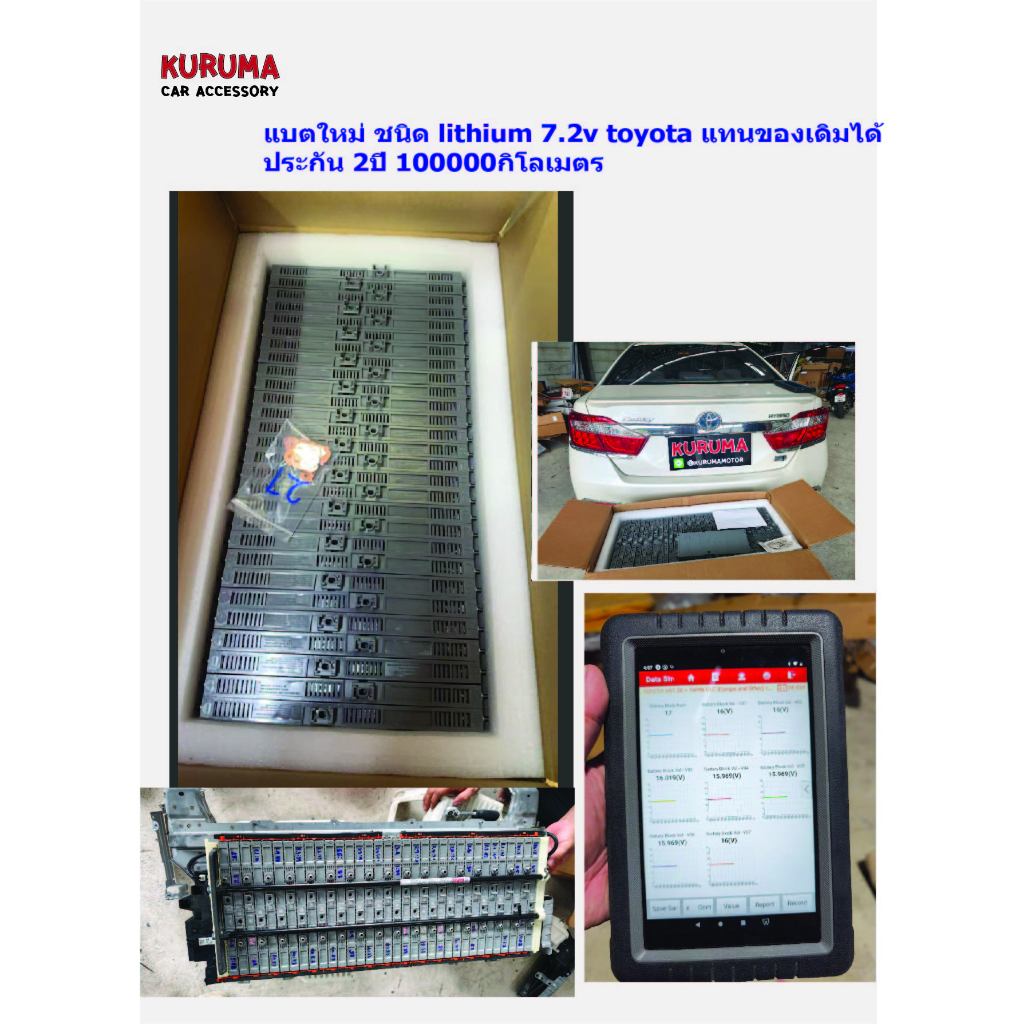 แบตเตอรี่ Toyota lithium Hybrid ทดแทนของเดิม super bms ประกัน 4ปี ...