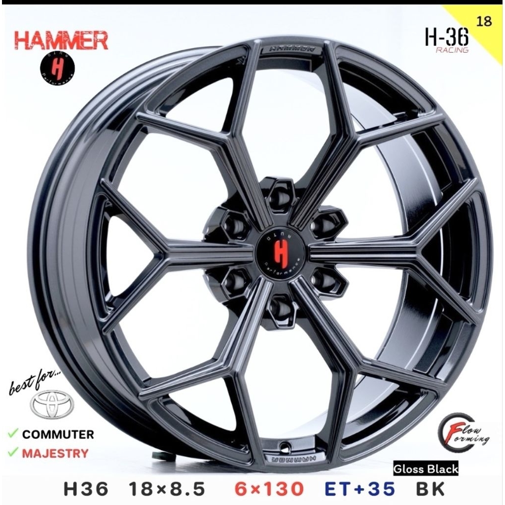 ล้อแม็กซ์ HAMMER H36ขอบ18 6รู130กว้าง8.5นิ้ว ET35ล้อแม็กซ์ งานคุณภาพ ...