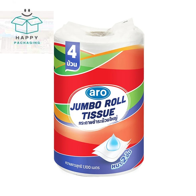 aro jumbo roll tissue เอโร่ กระดาษชำระม้วนใหญ่ 2 ชั้น 4 ม้วน ความยาว ...