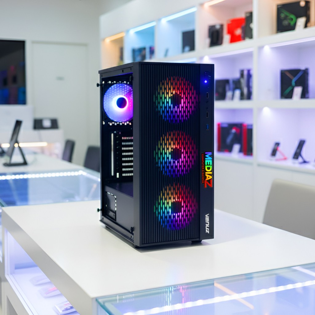 Venuz 2803g atx tempered glass Media Z Com case vc เล็ก ฝากระจกนิรภัย ...