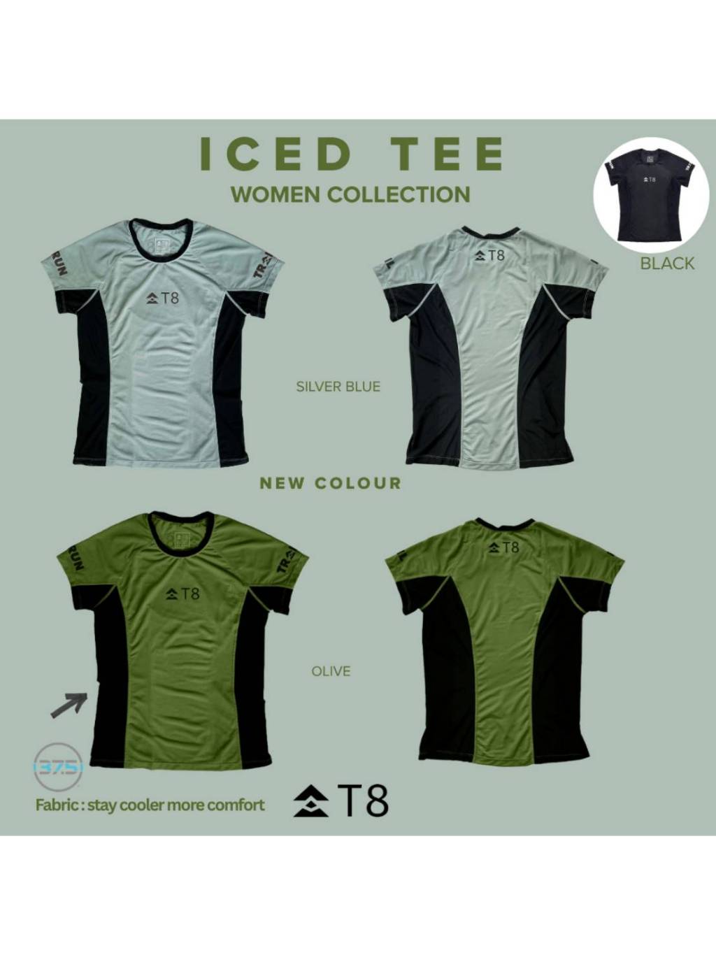 T8 Run เสื้อวิ่ง แขนสั้น ผู้หญิง ใส่วิ่ง กีฬากลางแจ้ง ICED TEE Women ...