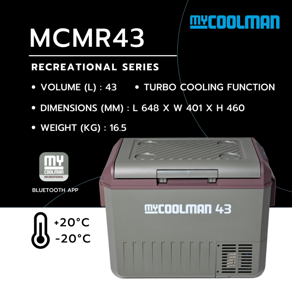 myCOOLMAN 43 Recreational Series, 43L ตู้เย็นแช่แข็งพกพา ขนาด 43 ลิตร ...