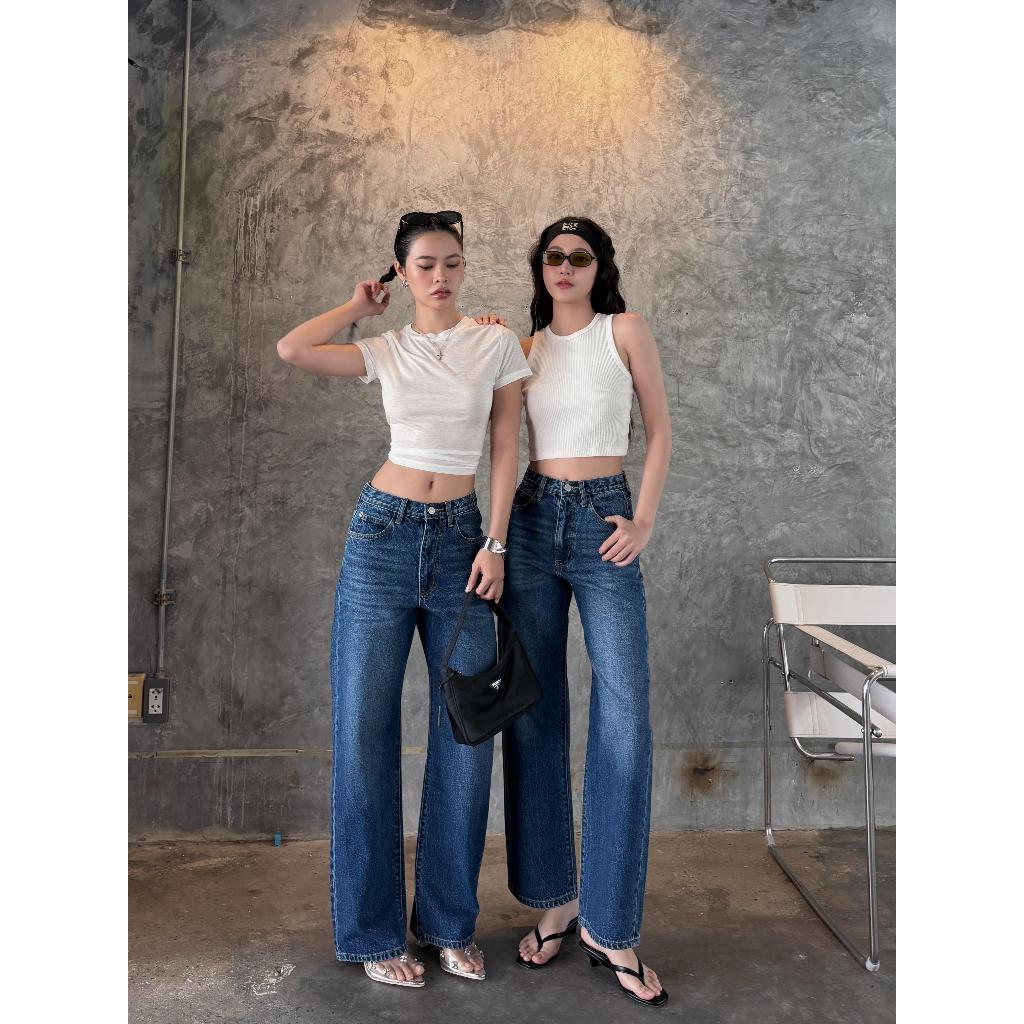 ยีนส์ Nammon Jeans NM39-NM392 กางเกงยีนส์ทรงกระบอกเอวกลาง รุ่น maya ...